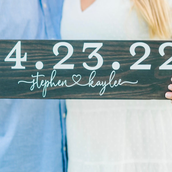 Save the Date Sign, Wedding Announcement Sign, Engagement Photo Prop ...