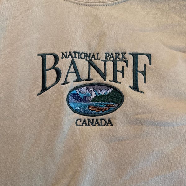 Embroidered Banff Canada Crewneck: National Park Apparel - Etsy