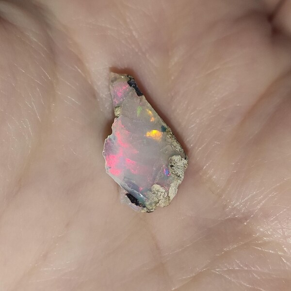 12.55 Ct, Black Opal Rough, Ethiopian Black Opal Rough, Natural Black ...