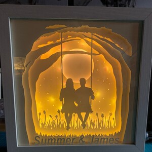 Customizable Couple Shadow Box Template, Anniversary Shadow Box Svg ...