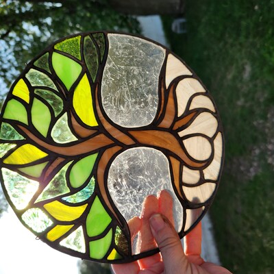 Tree of Life Stained Glass Pattern PDF Digital File-circle and Square ...