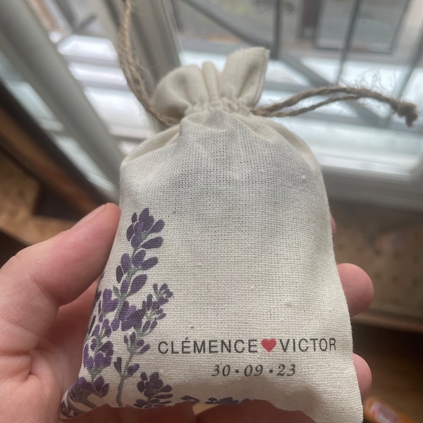 Personalized Cotton Sachets With Dried Lavender Wedding & Party Favor ...