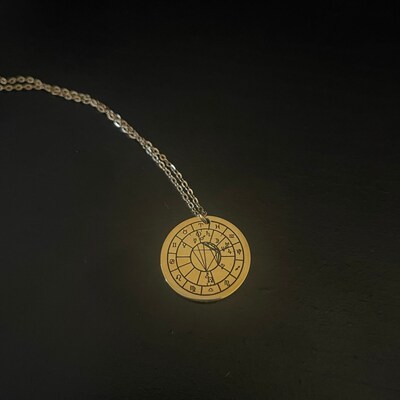 Personalized Birth Chart Necklace Pendant Gold. Custom Natal Chart ...