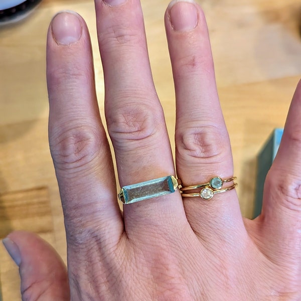 Moonstone Gold Ring ~ Delicate ~ 18k Gold Plated ~ Handmade ~ Gemstone ...