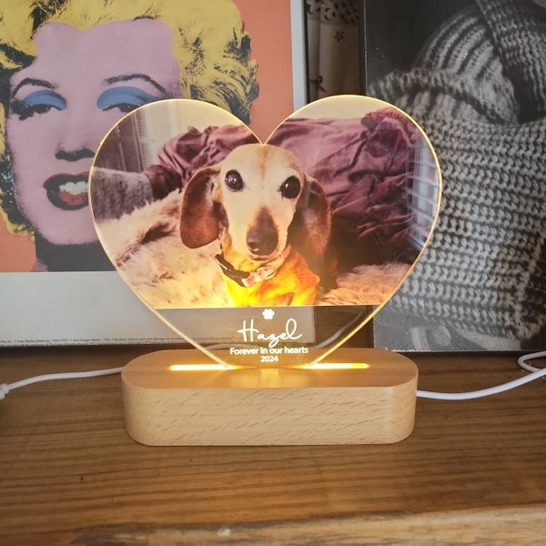 Photo Engraving Custom 3D Acrylic Night Light Personalized Bedroom LED ...
