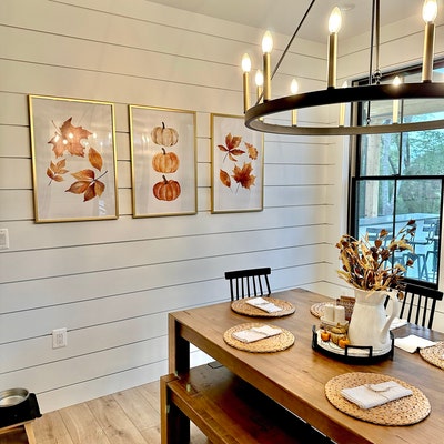 Watercolour Falling Leaves Fall Print, Fall Printable Art, Rustic Print ...