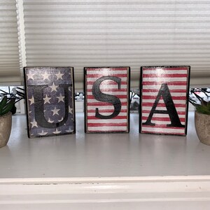 Wood USA Blocks July 4th/independence Day/summer/american - Etsy