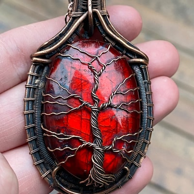 Kashmir Red Ruby Copper Pendant Copper Wire Wrapped Gemstone - Etsy