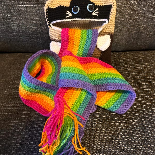 Kitty Rainbow Barf Scarf Crochet Pattern - Etsy
