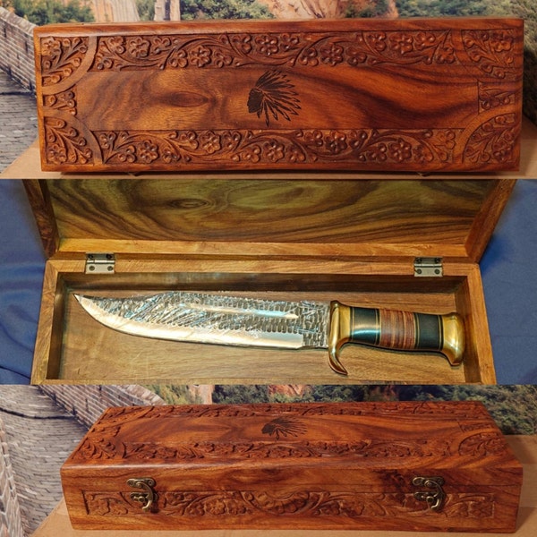 Hand-carved Wooden and Brass Box, Wooden Box, Personalized Box, Memory ...