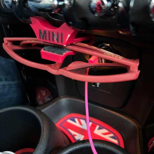 MINI Cooper Sunglass Clip Dash Holder Mount -felt Lined -fits Most Size ...