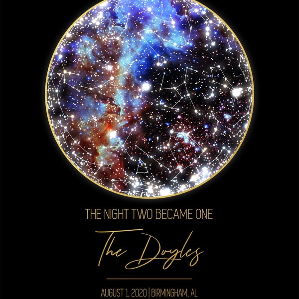 Custom Star Map | REAL Constellation Map | Constellation Chart ...