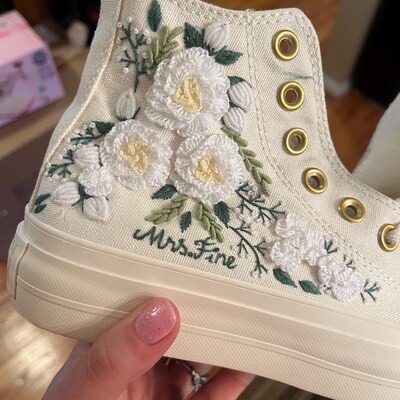 Custom Embroidered Converse High Tops/ Custom Converse Chuck Taylor ...
