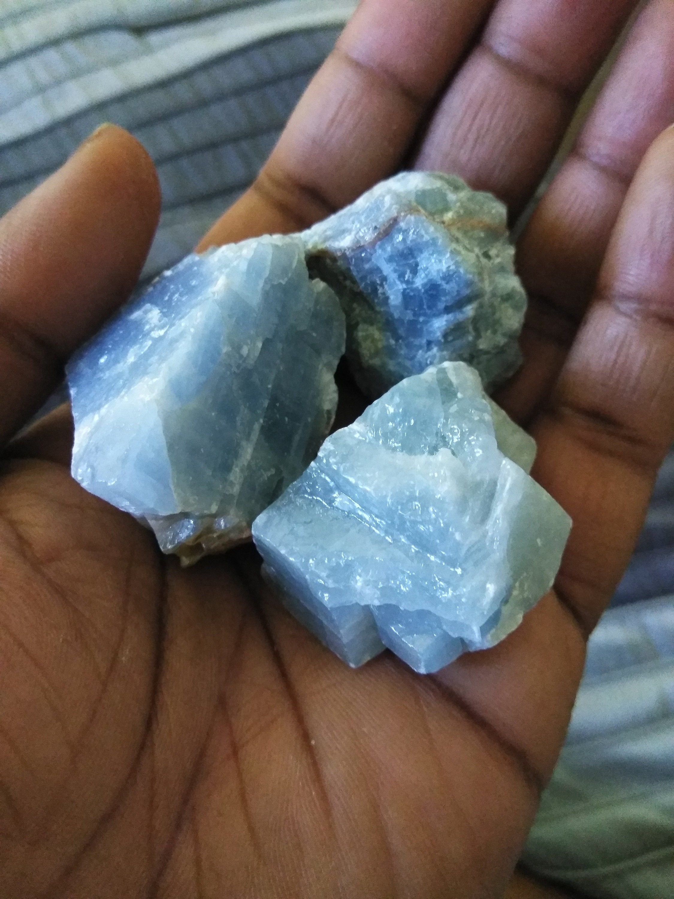 Rough Natural Blue Calcite Premium Grade Stones: Choose How Many Pieces ...