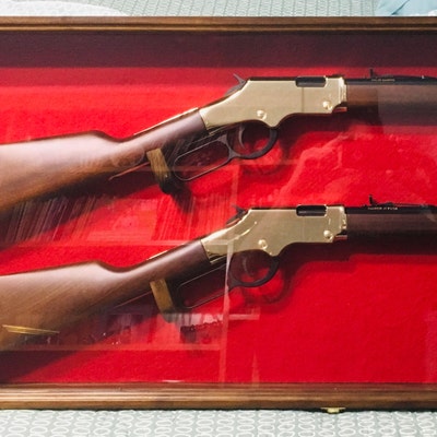 Double Rifle Display Case 44x18x3 Wall Mount Locking - Etsy