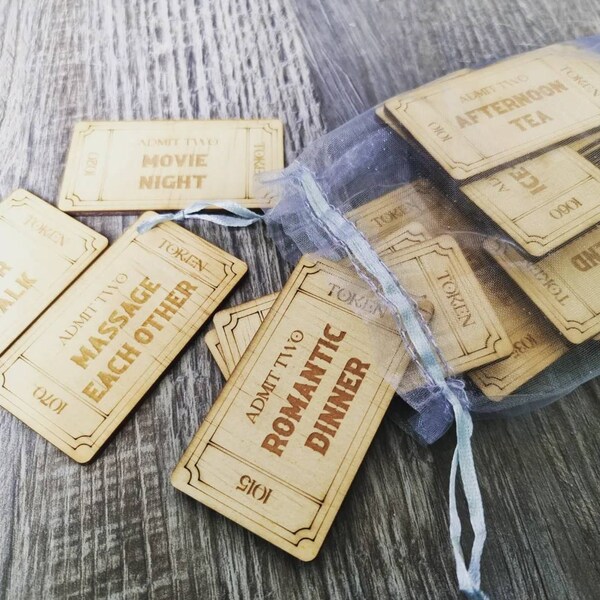 Family Adventure Tokens, Ideas for the Family, Wooden, Laser Engraved ...