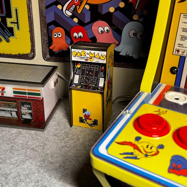 1/12 Scale Mini Arcade Cabinet, Miniature Dollhouse 80s 90s Mini Arcade ...