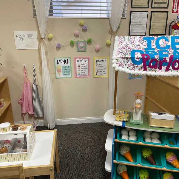 PRINTABLE Ice Cream Shop Dramatic Play Kit | Summer Activity ...