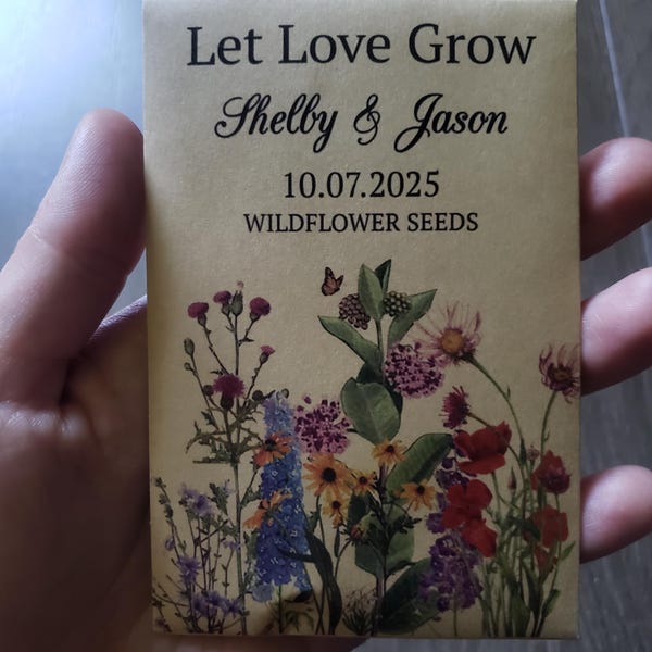 Wildflower Seed Packet Wedding Favors With Seed Included Personalized ...