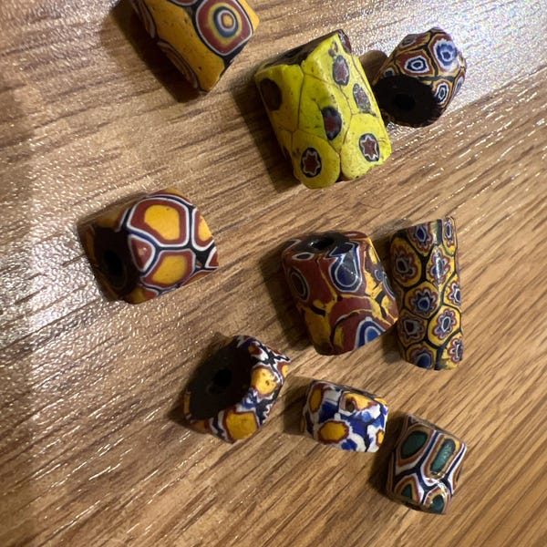 Rare Ercole Moretti Ground Chevron or Rosetta Bead, Vintage Art Deco ...