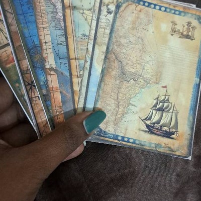 Printable Vintage Map Pages Old Junk Journal Paper Digital Journaling ...