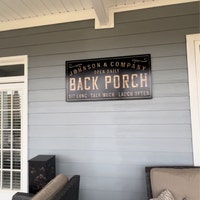 Personalized Back Porch Sign Backyard Bar and Grill Pool & Patio Deck ...
