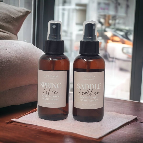 Room Spray Label Template + Matching Care Card & Icons Canva, Linen ...