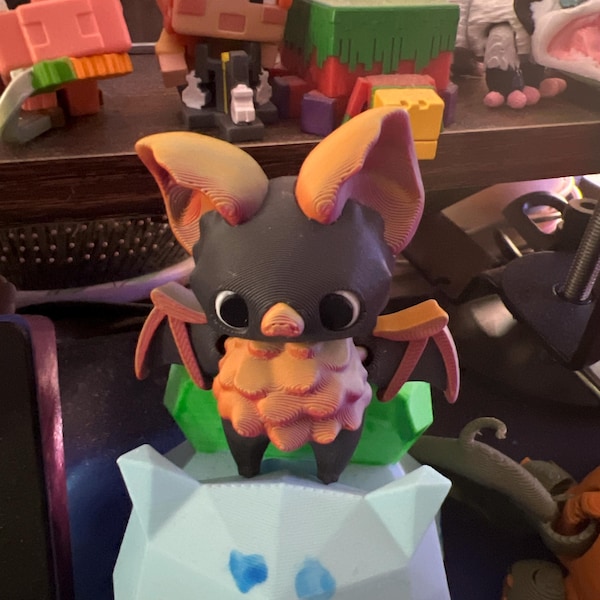 Tiny Articulated Bat 3D Printed Fidget Figure - Etsy