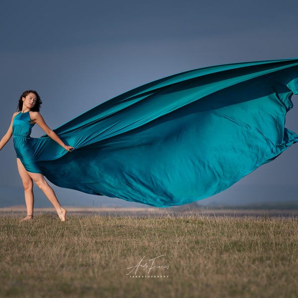 Flying Set for Photoshoot Santorini Flying Skirt and Top Long Flowy ...