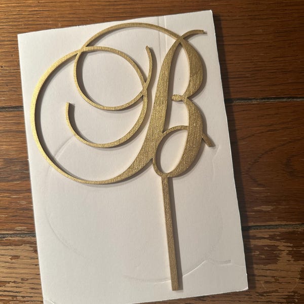 Initial Cake Topper, Elegant Cake Topper - Personalized Letter Topper ...