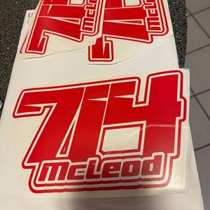 3 X Custom Racing Numbers Vinyl Stickers Decals Race | Etsy