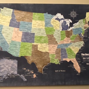 Large Office Wall Map Personalized World Map Executive Wall | Etsy