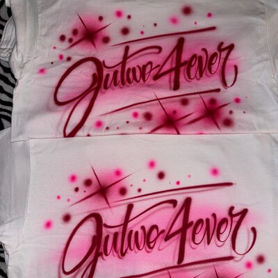 Custom Airbrush T Shirt Script Lettering - Etsy