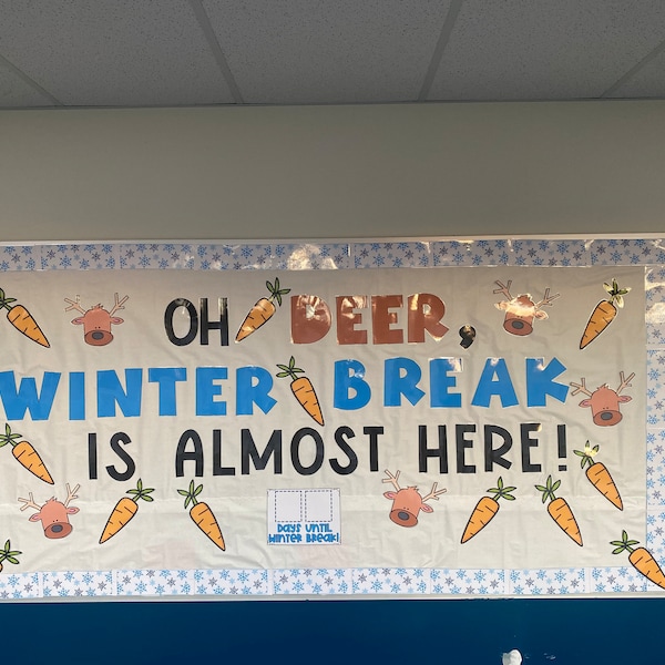 Winter Break Countdown Reindeer Bulletin Board | Winter Countdown ...