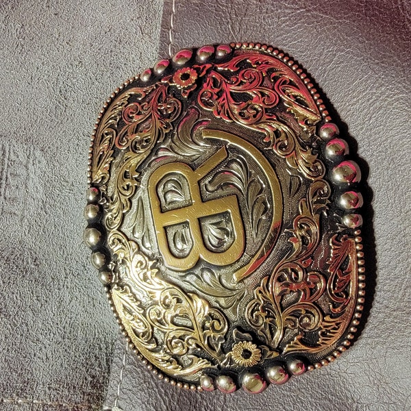 Trophy Western Belt Buckle - Custom Made - German Silver - Hand ...