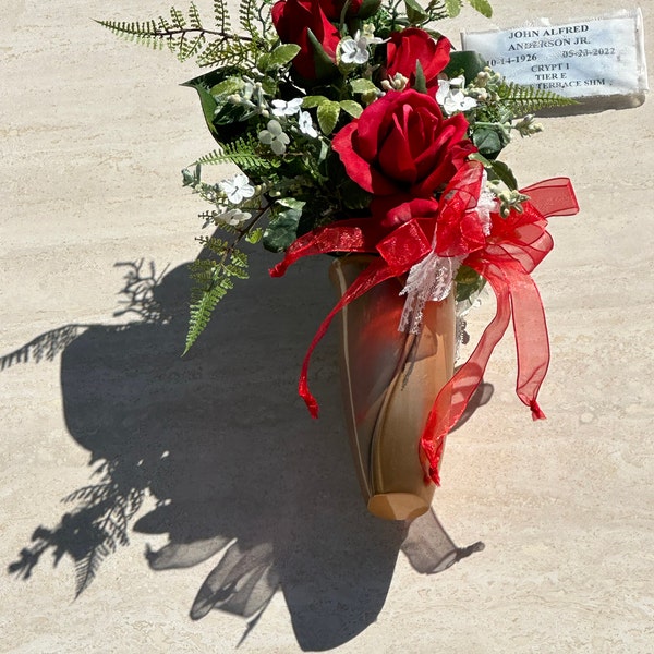 Mausoleum Floral Design, Crypt Niche Holder Arrangement, Grave Side ...