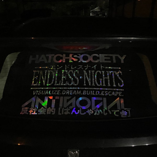 Hatch Society Windshield Decal Car Sticker Banner JDM Vinyl Graphics ...