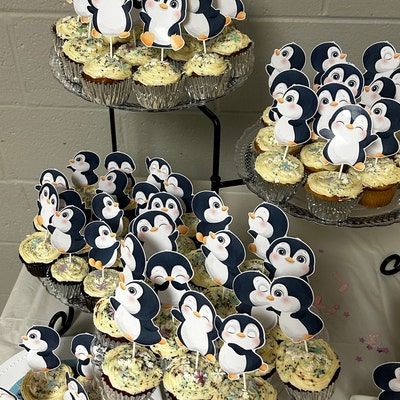 10 Pcs Penguin Cupcake Toppers Adorable Arctic Animal Cake - Etsy