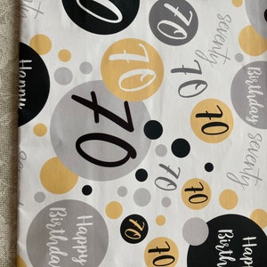 2 Sheets 70th Birthday Wrapping Paper Age 70 Birthday White - Etsy UK
