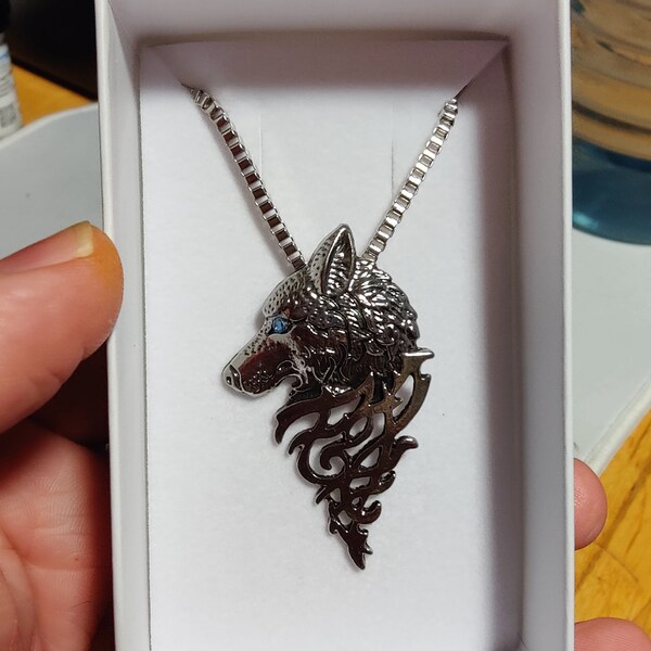 Celtic Wolf Necklace: Viking Pagan Jewelry With Birthstone Eye - Etsy