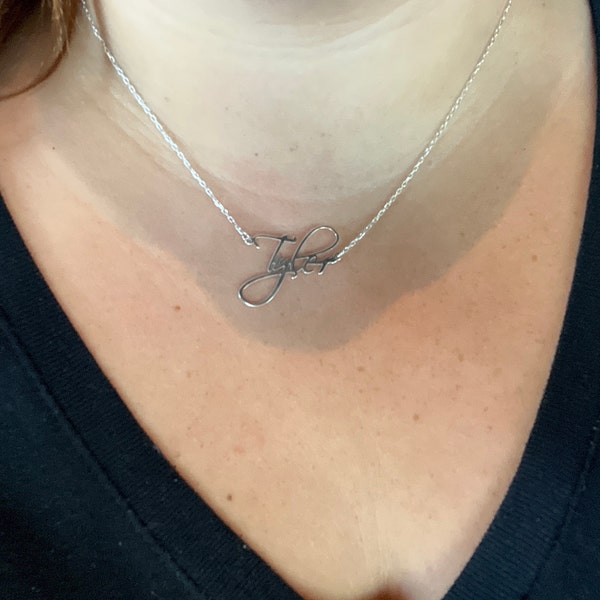 Cursive Name Necklace: Personalized Sterling Silver Jewelry - Etsy