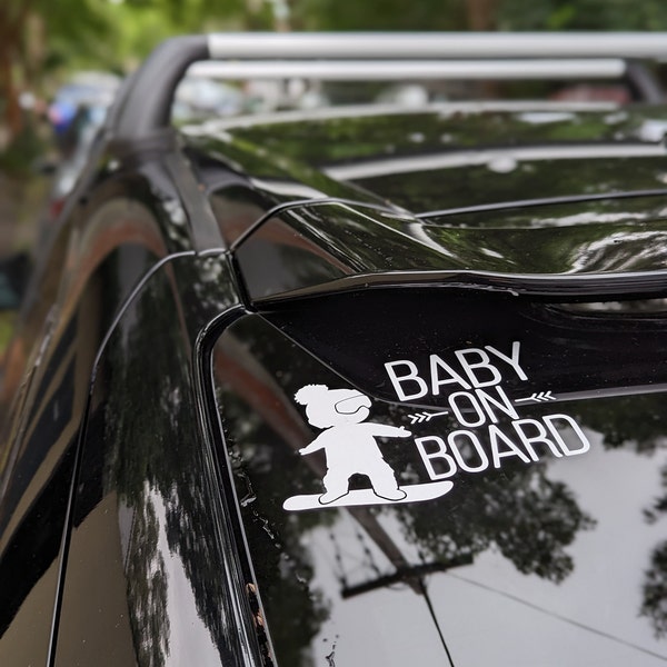 Car Sticker Baby on Board Sign Skateboarding, Skater BOY, Vinyl on ...
