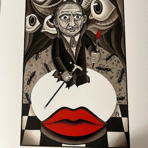 Prickly Love, Ink and Gouache on Arches, Wall Art, Giclee Print, Art ...