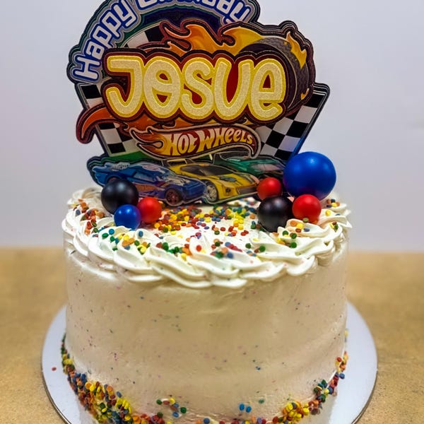 Fast Cars Cake Topper, Party Decorations, Racing Birthday Theme, Custom ...