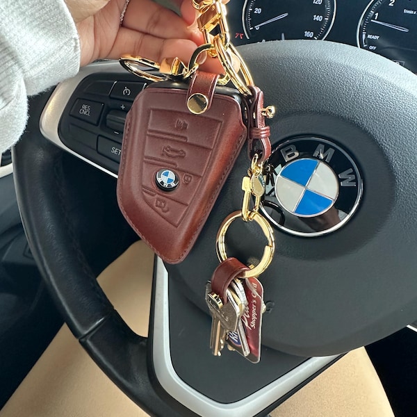 Bmw Handmade Leather Key Cover, BMW Smart Key Case, BMW Key Cover, Key ...
