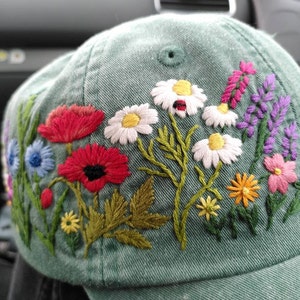 Custom Embroidered Hat, Floral Embroidery Custom Baseball Hat ...