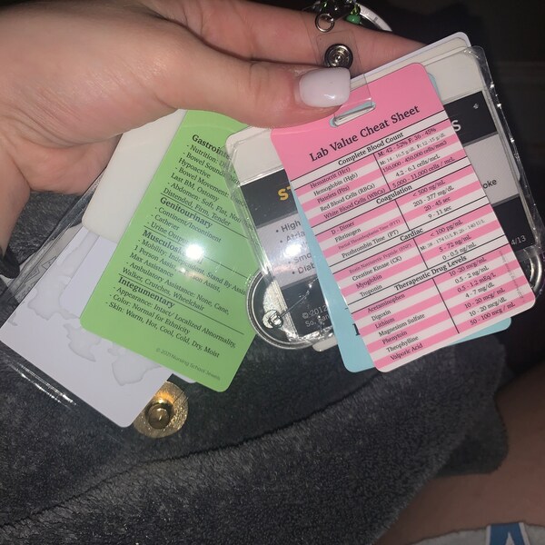 Head to Toe Assessment Nursing Reference Cards Nursing Badge Cards ...