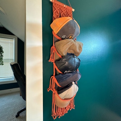Baseball Hat Rack, Macrame Hat Hanger, Gift for Him, Hat Rack Macrame ...