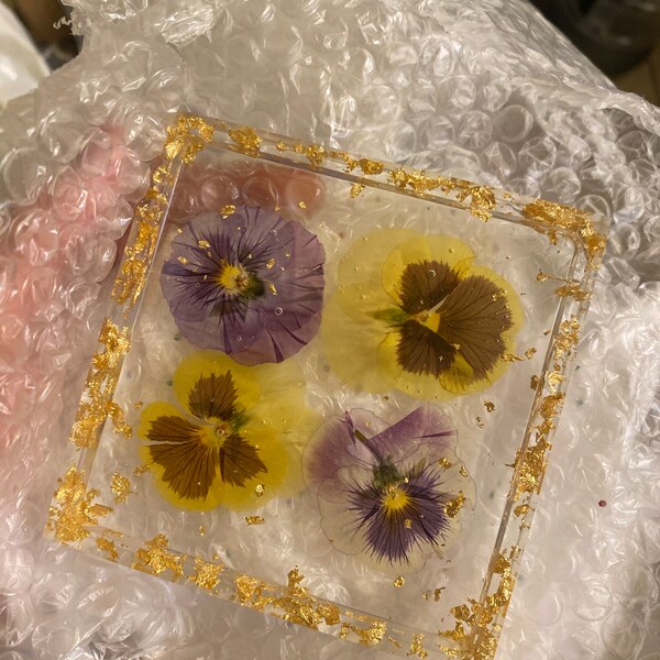 Resin Trinket Tray With Snowflakes, Custom Blue White Resin Rolling ...