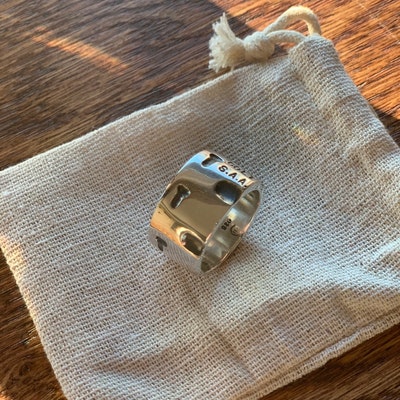 Colt,gun Barrel Ring,17mm,sterling Silver,chunky Ring,colt,s.a.a 45 ...